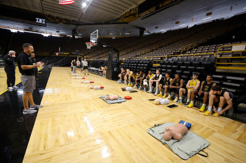 Iowa Men's Basketball Team Trained in CPR and AED - Rotary Kerber ...