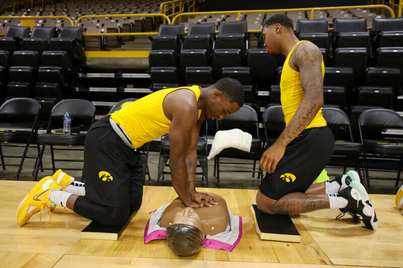 Iowa Men's Basketball Team Trained in CPR and AED - Rotary Kerber ...