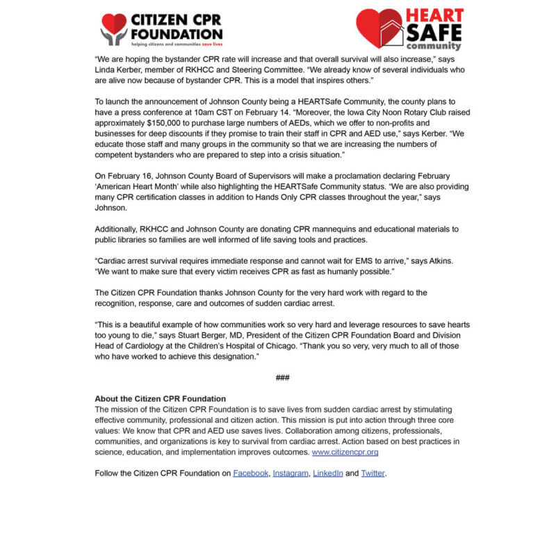 Johnson County is Officially a HeartSafe Community! - Rotary Kerber ...